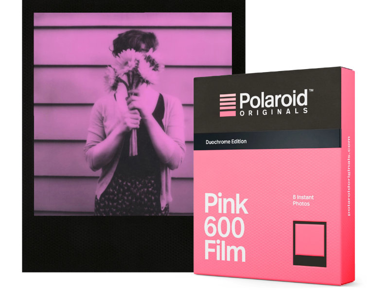 POLAROID ORIGINALS PINK FILM 600 BLACK FRAME - SLUTSÅLD!